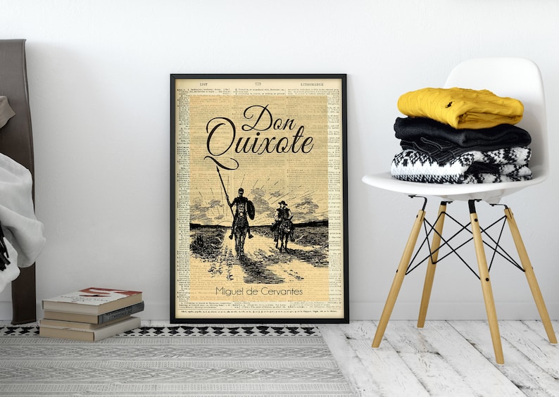 Book Cover of Don Quixote by Cervantes, Literary Poster, Classroom Wall ...