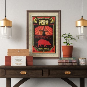 Animal Farm Printable Book Cover, George Orwell, Literary Poster ...