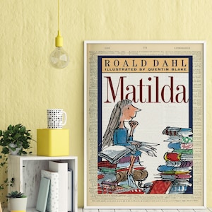 Printable Book Cover of Matilda by Roald Dahl, Literary Poster ...