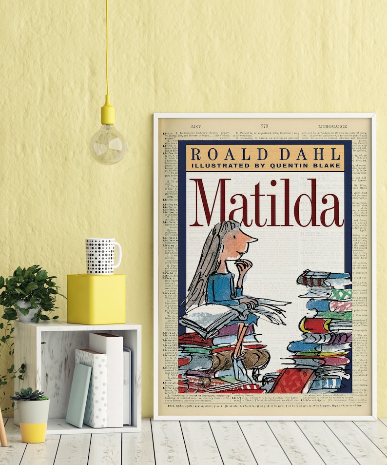 Printable Book Cover of Matilda by Roald Dahl, Literary Poster ...