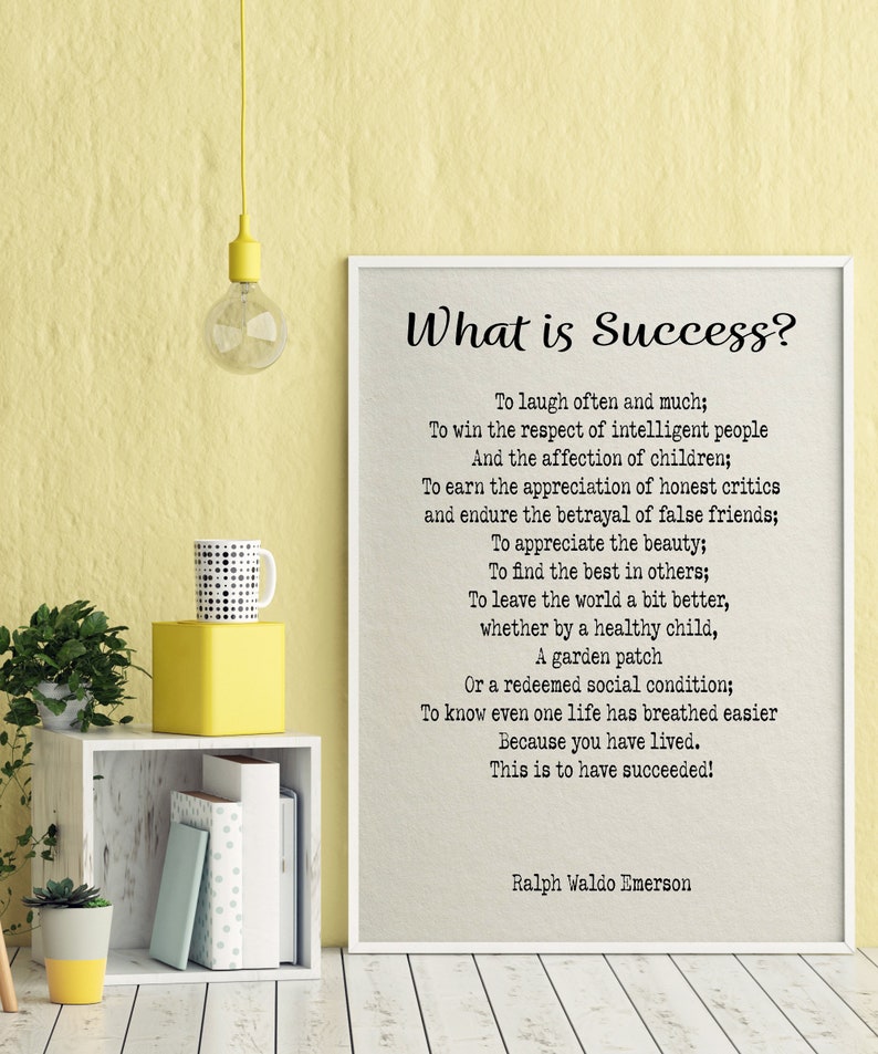 What is Success by Ralph Waldo Emerson, Printable Quote, Poetry Wall ...