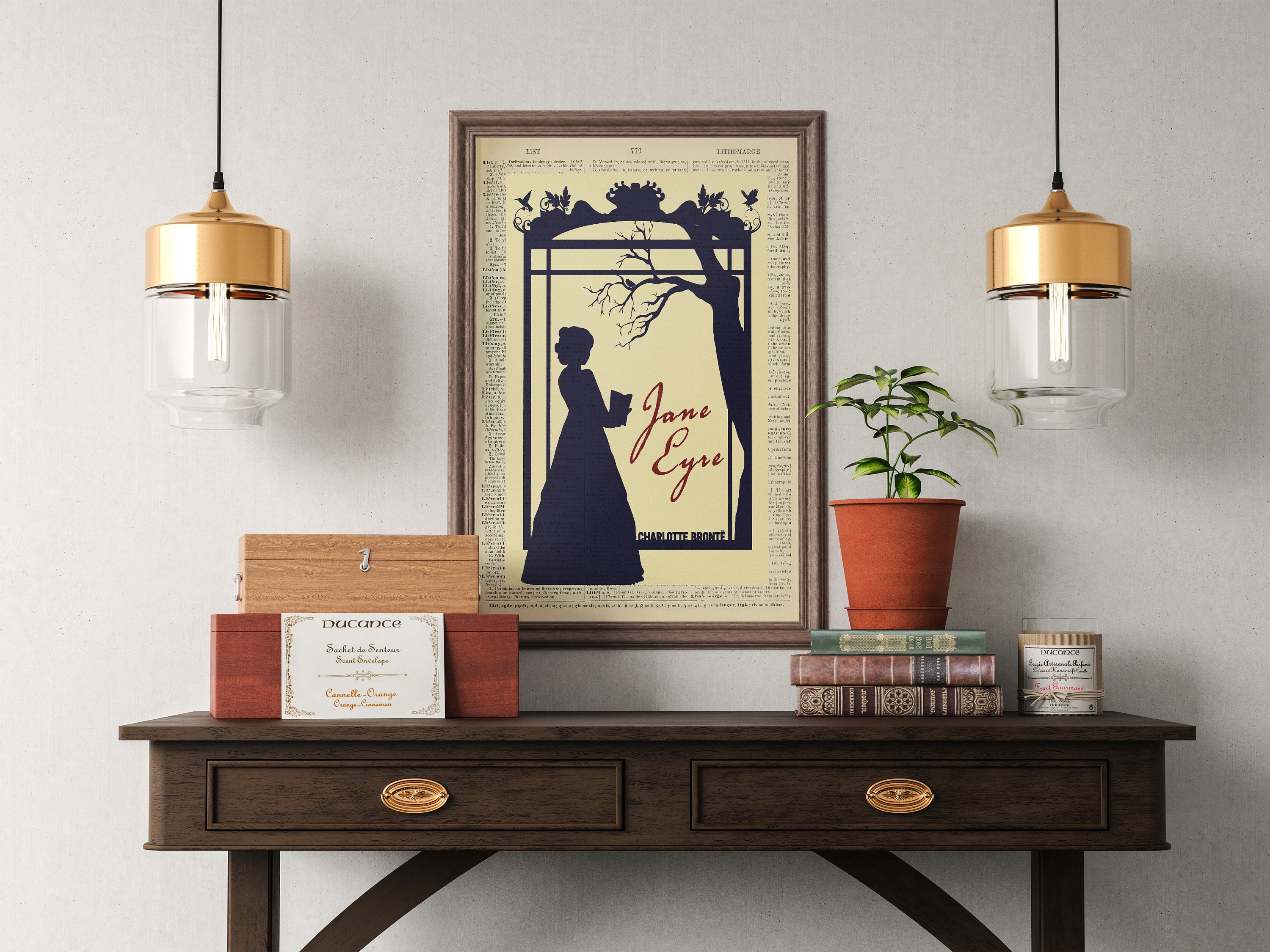 Jane Eyre Print, Charlotte Bronte Poster, Printablebook Cover, Literary ...