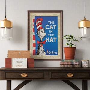 The Cat in the Hat by Dr.seuss, Printable Book Cover, Literary Poster ...