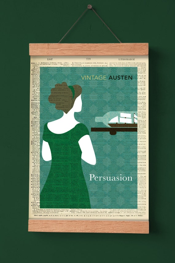 Book Cover of Persuasion by Jane Austen Literary Poster | Etsy