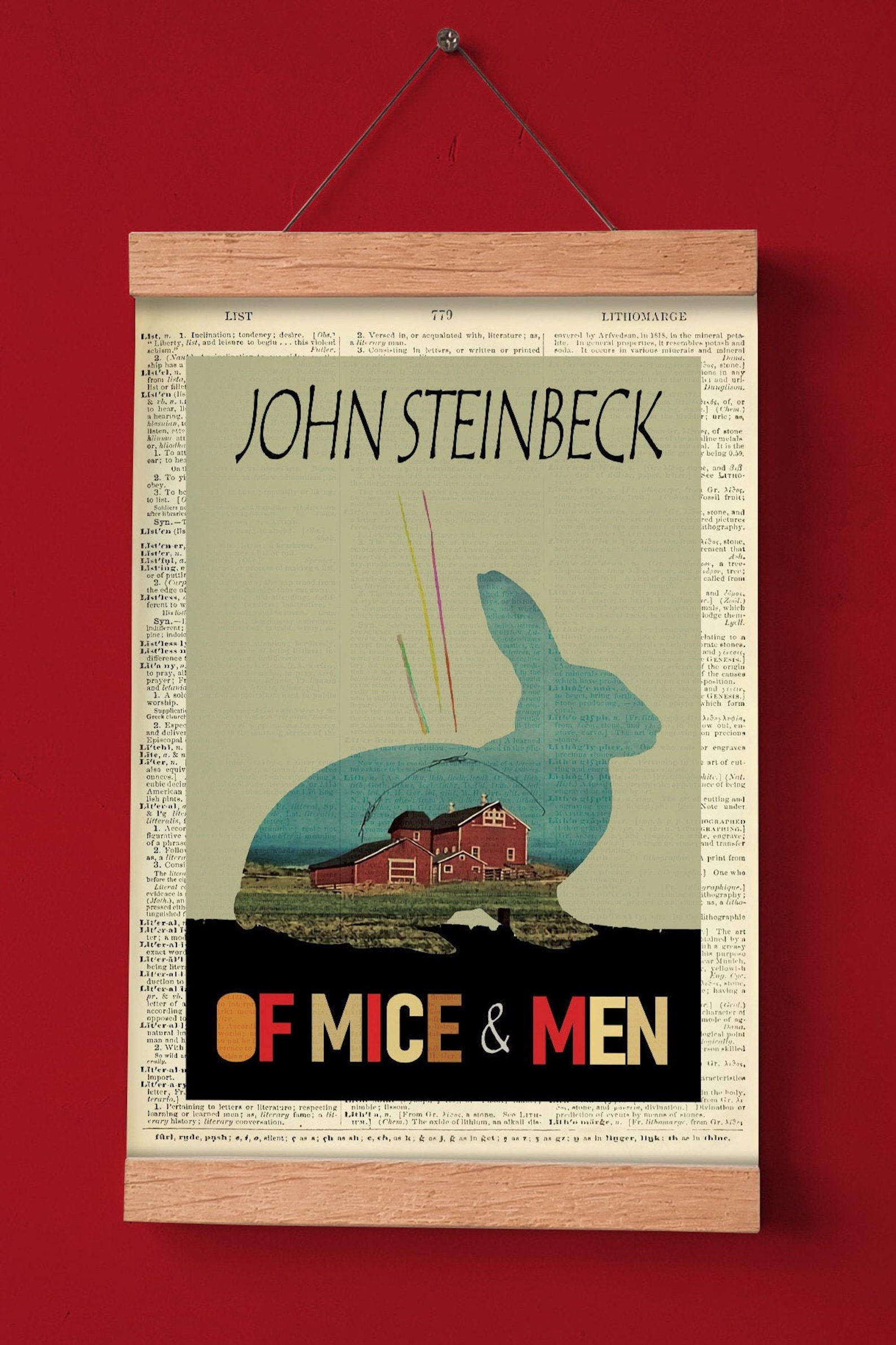 Of Mice and Men by John Steinbeck, Printable Poster, Literary Cover ...