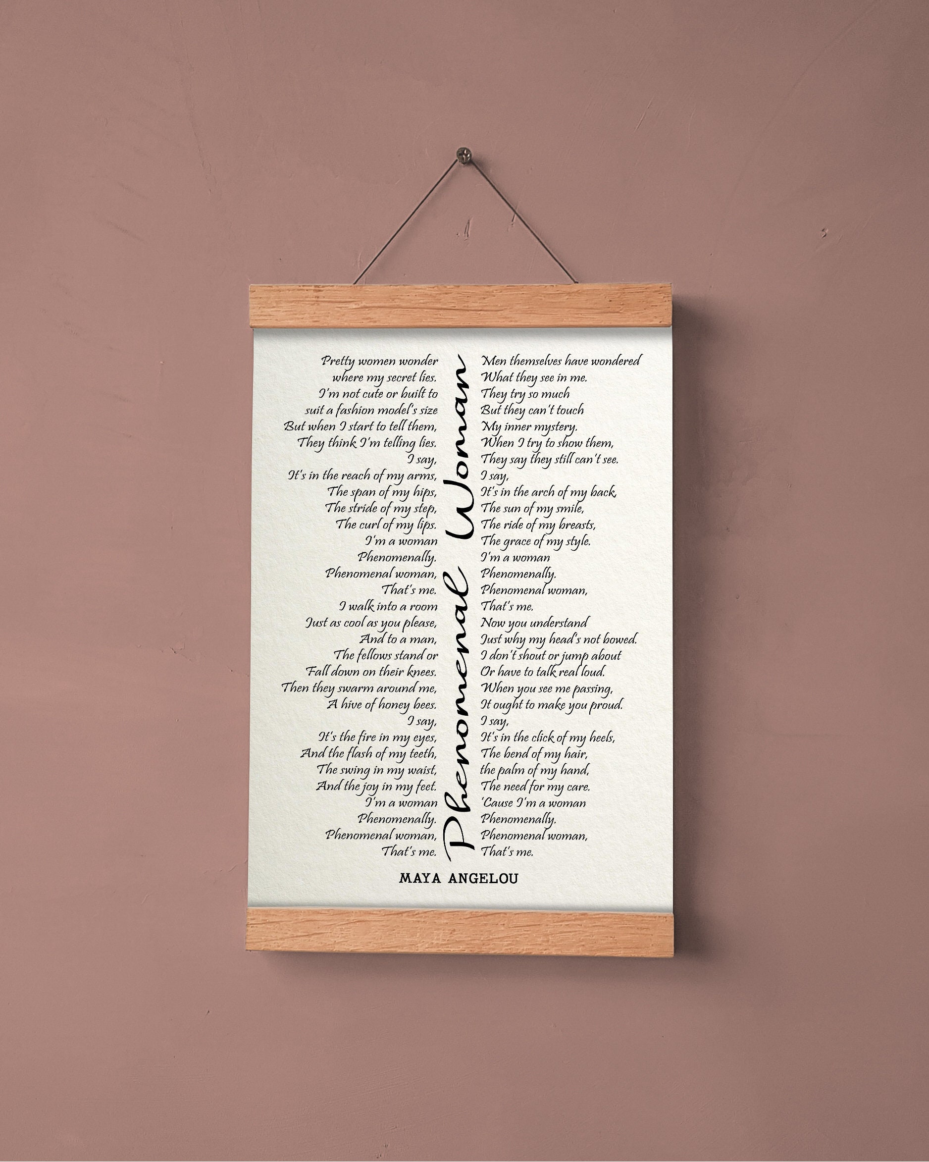 Phenomenal Woman by Maya Angelou, Printable Poetry, Poetry Wall Art ...