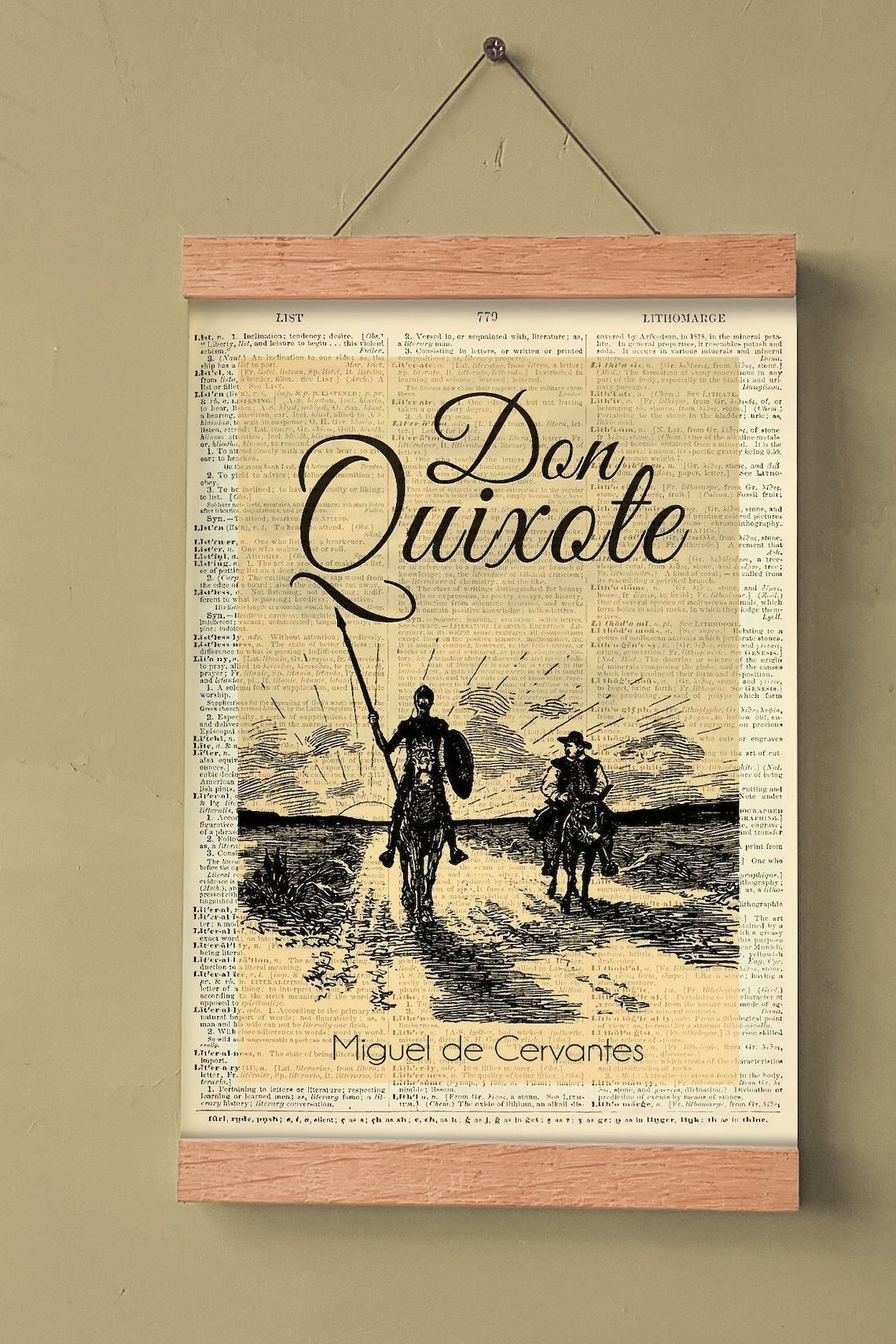 Book Cover of Don Quixote by Cervantes, Literary Poster, Classroom Wall ...