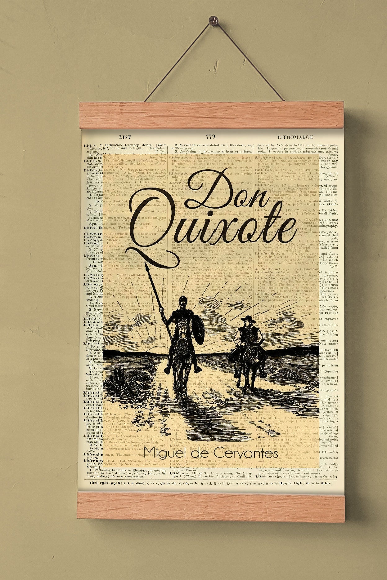 Book Cover of Don Quixote by Cervantes, Literary Poster, Classroom Wall ...