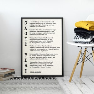 Caged Bird by Maya Angelou, Printable Poetry, Poetry Wall Art, Literary ...