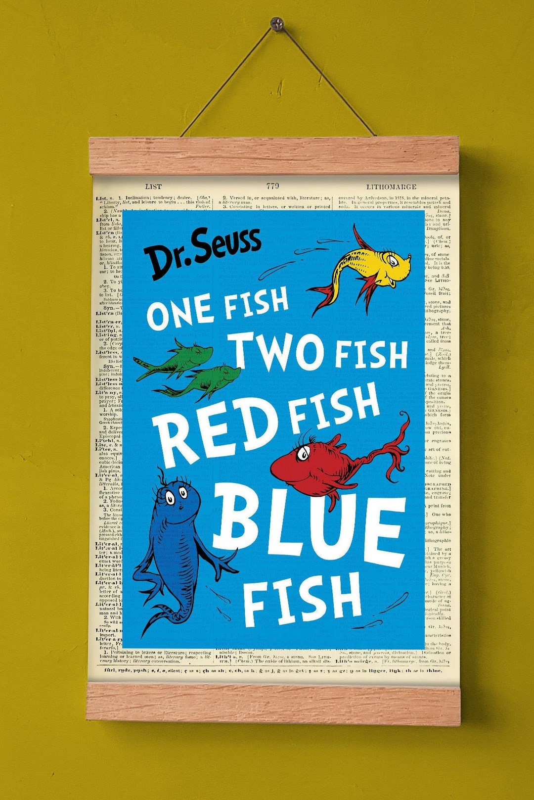 Printable Book Cover One Fish Two Fish by Dr.seuss, Literary Poster ...