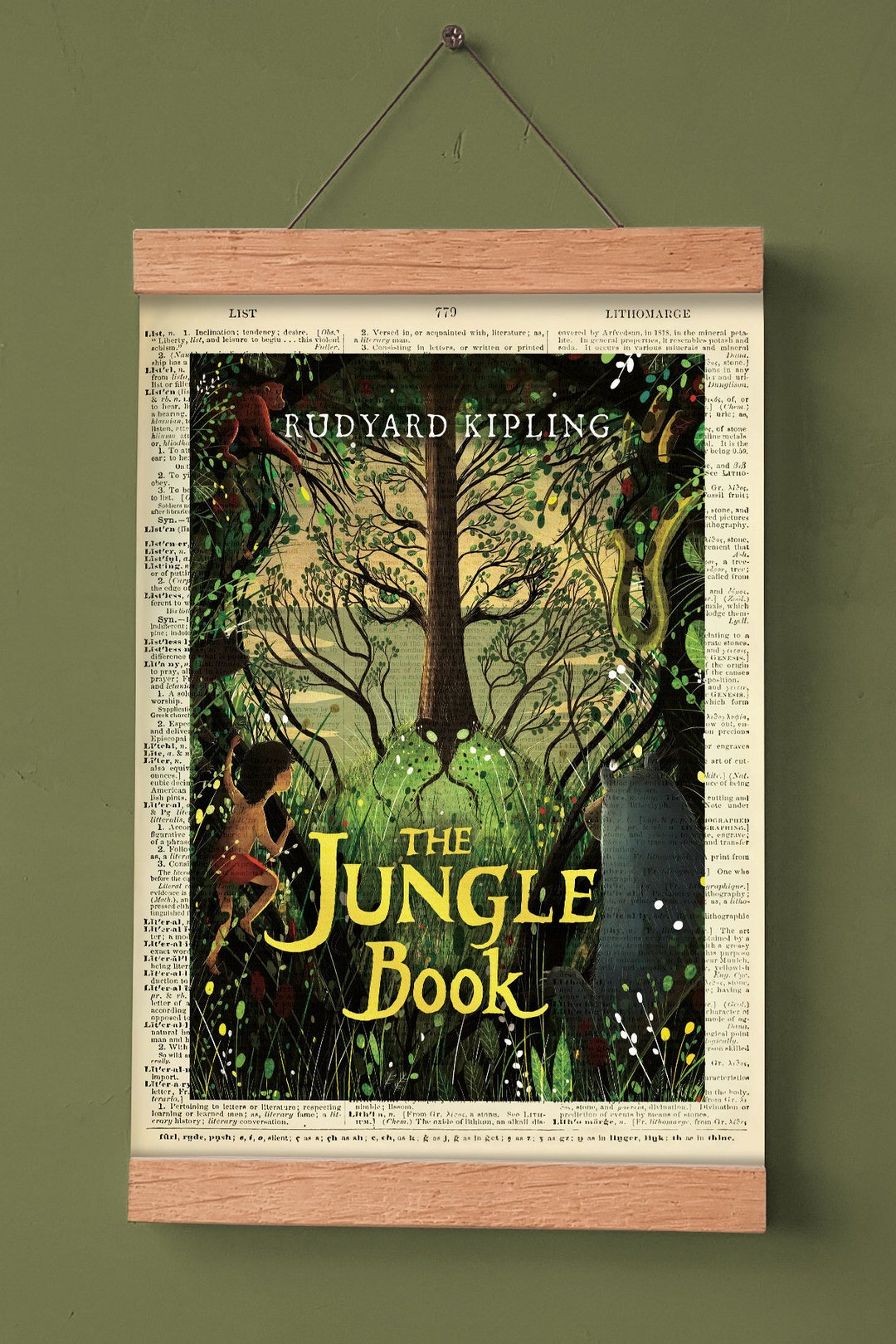 The Jungle Book Printable Book Cover, Rudyard Kipling Print, Literary ...