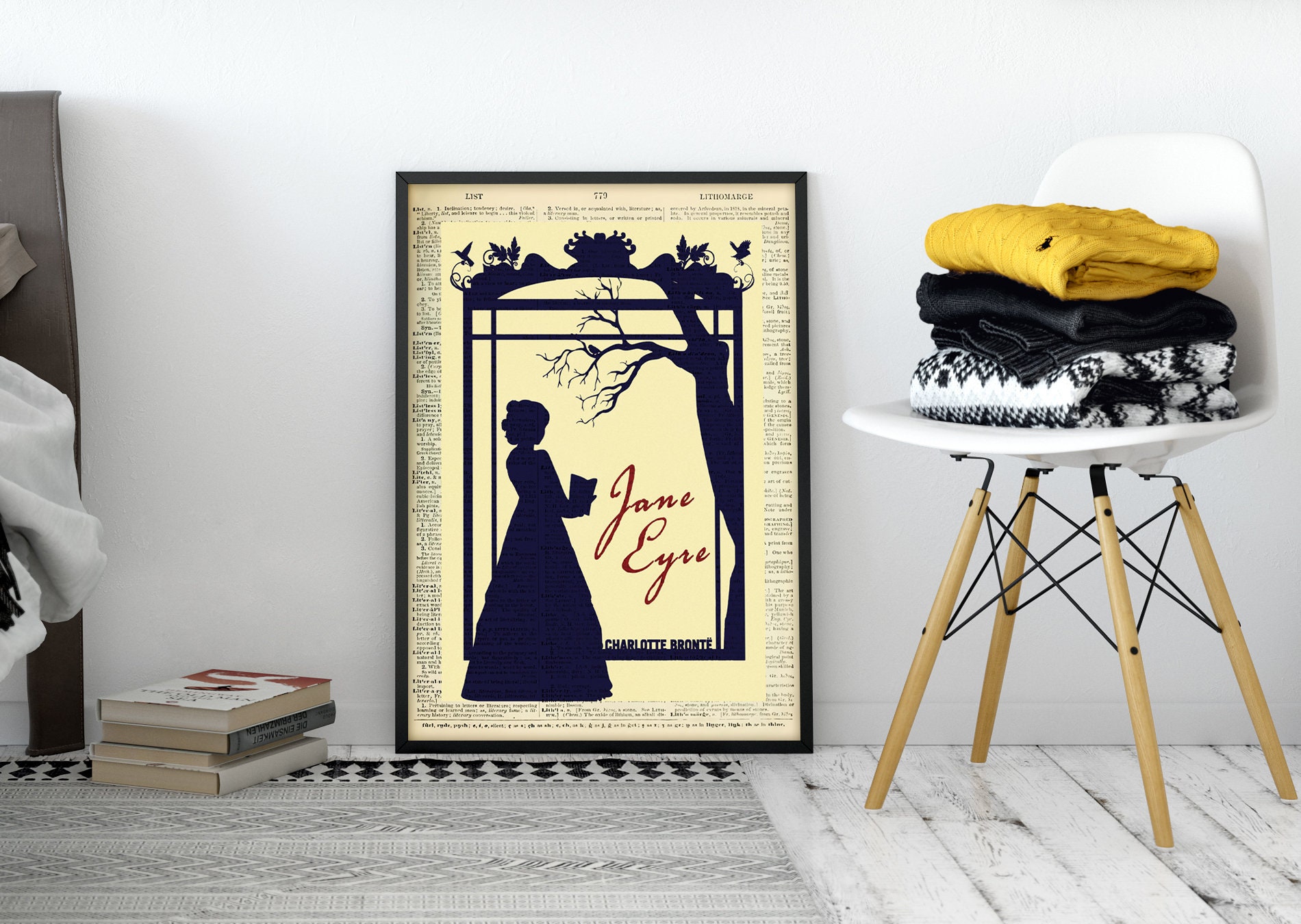 Jane Eyre Print, Charlotte Bronte Poster, Printablebook Cover, Literary ...