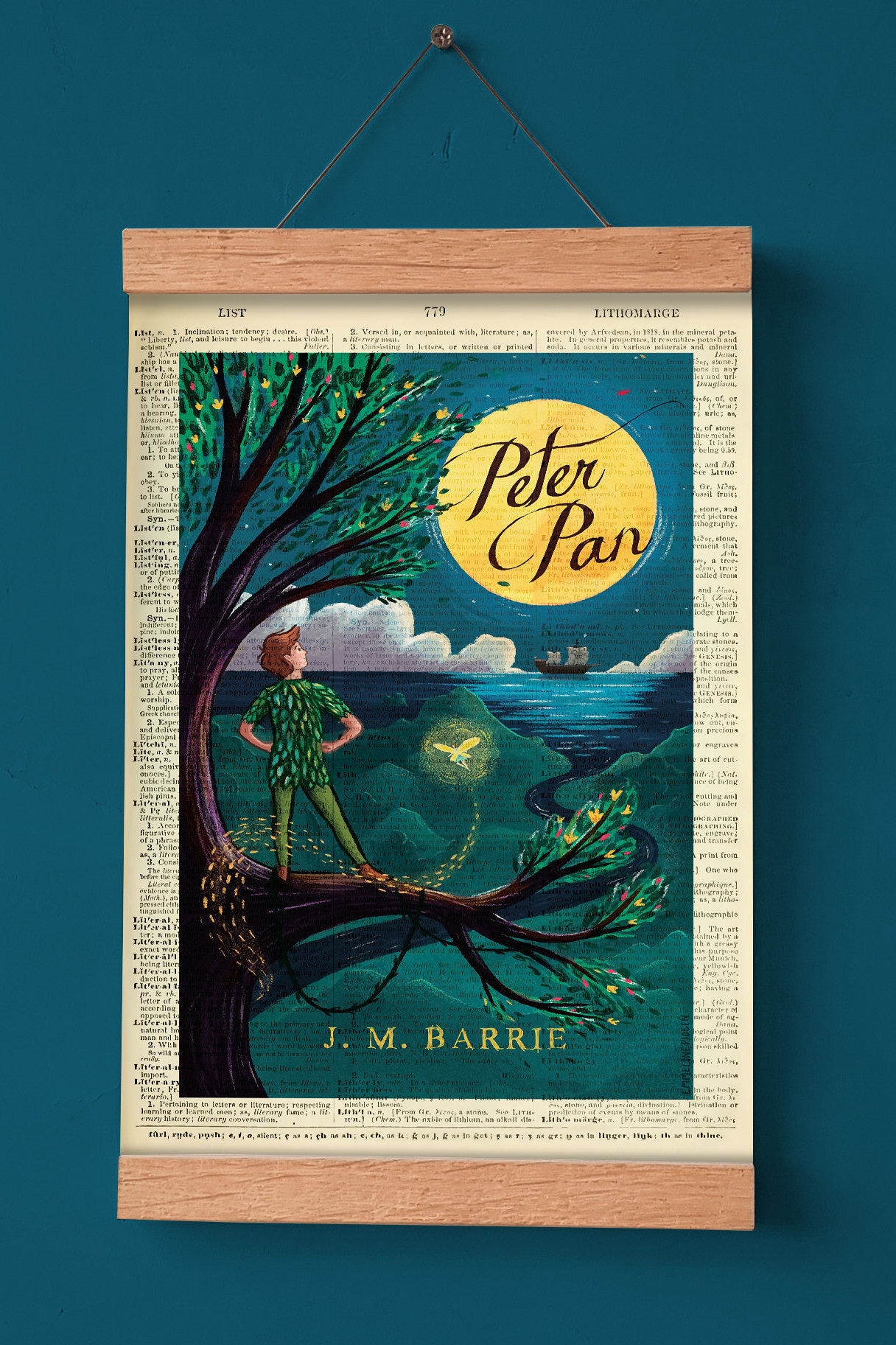 Printable Book Cover of Peter Pan by J.m.barrie, Literary Poster ...
