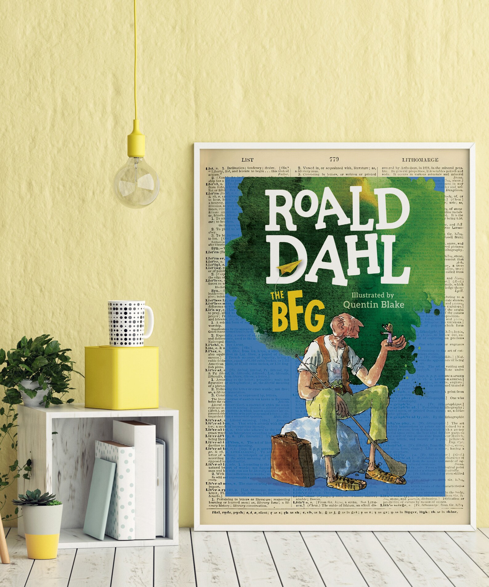Printable Big Friendly Giant by Roald Dahl, Book Cover Poster, Literary ...