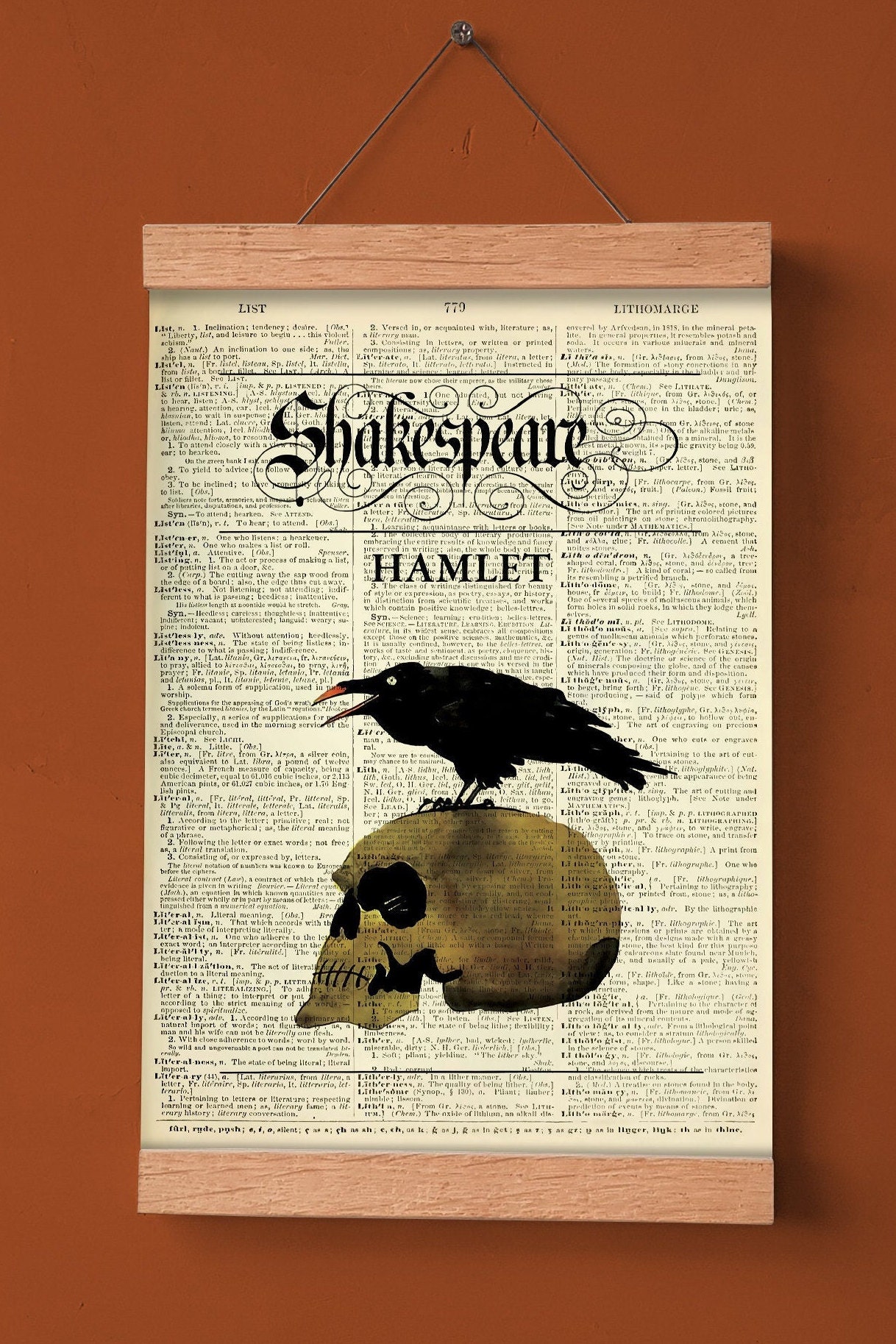 Hamlet by Shakespeare, Printable Book Cover, Literary Poster, Classroom ...