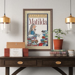 Printable Book Cover of Matilda by Roald Dahl, Literary Poster ...