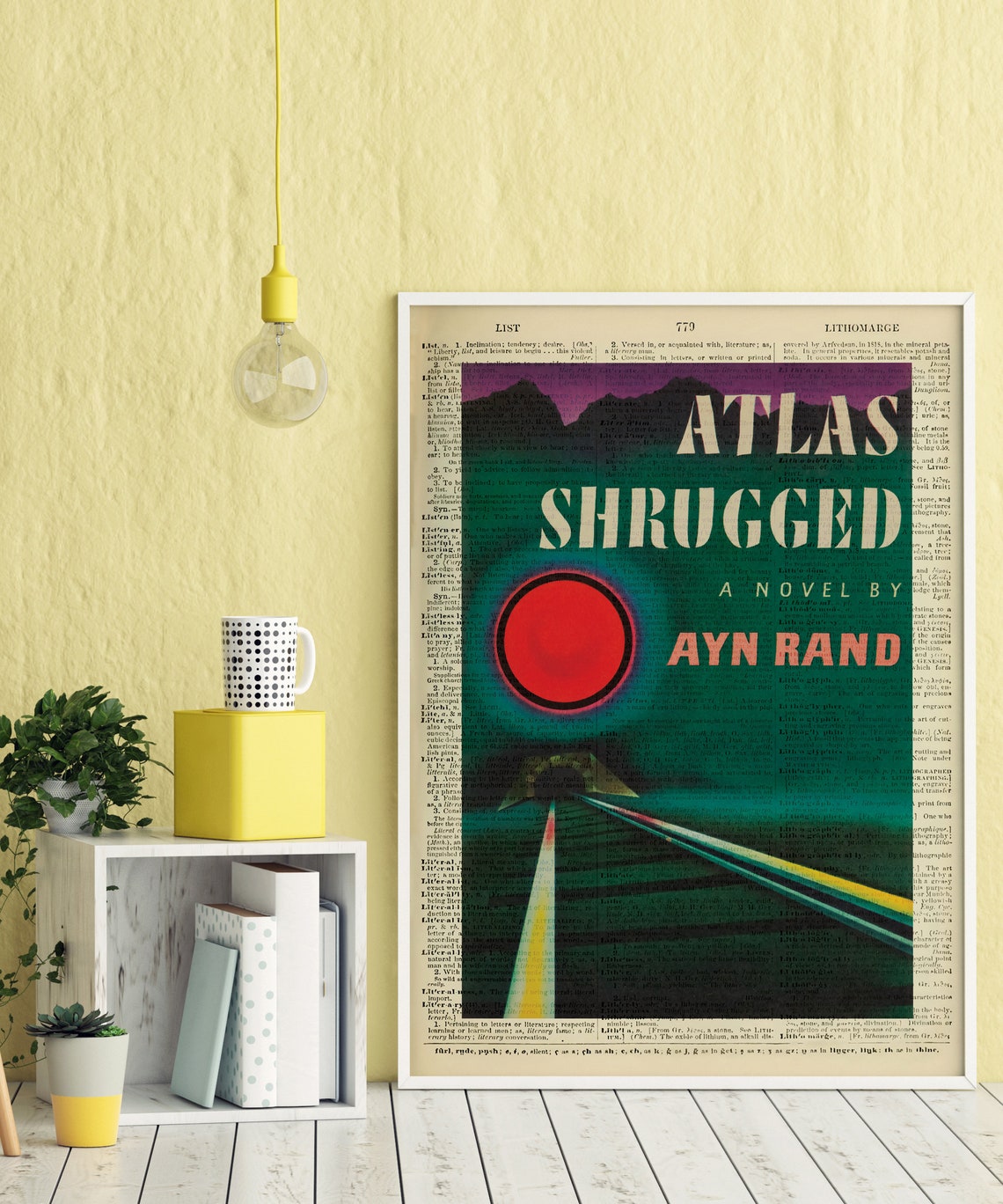 Atlas Shrugged Printable Book Cover, Ayn Rand Print, Literary Poster ...