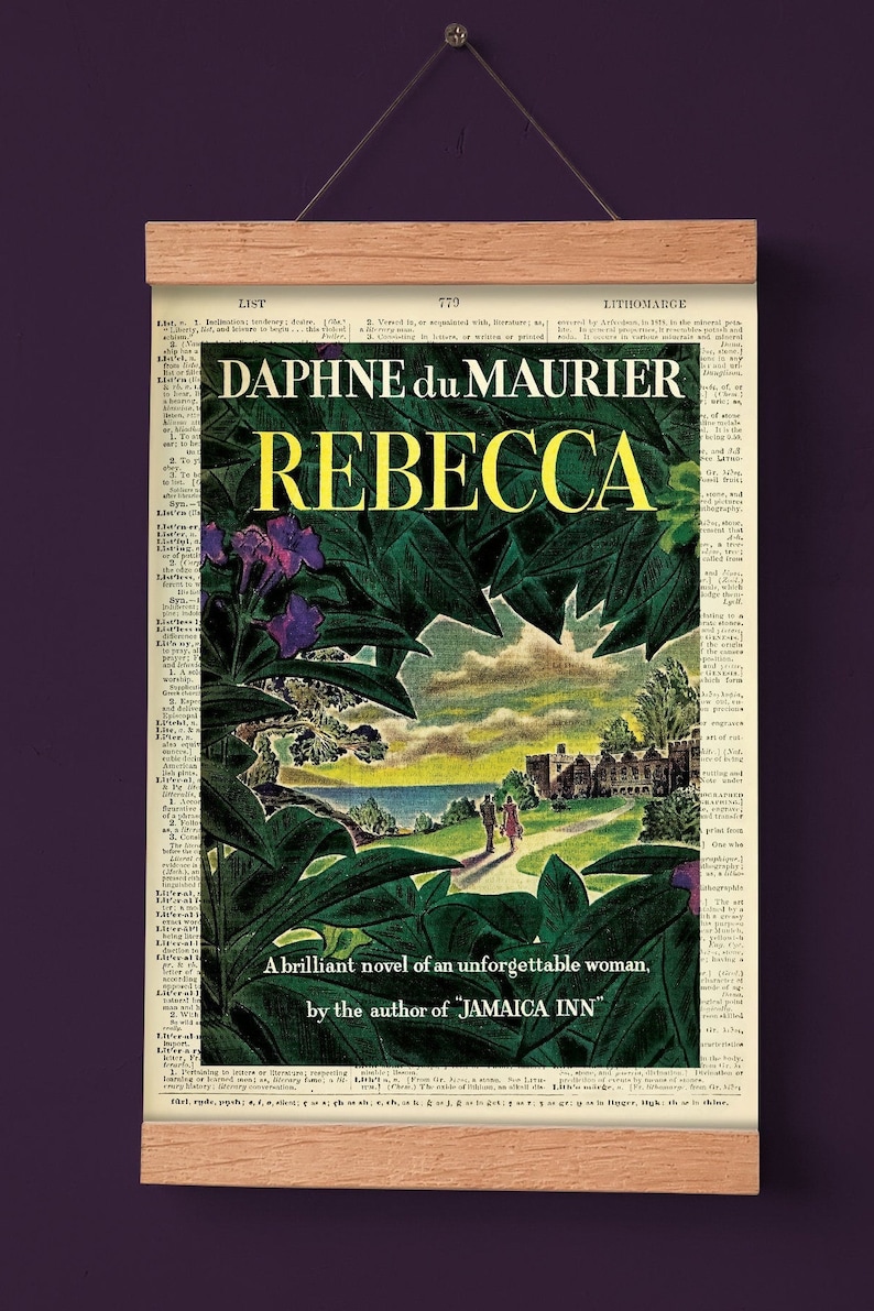 Printable Book Cover of Rebecca by Daphne Du Maurier, Literary Poster ...