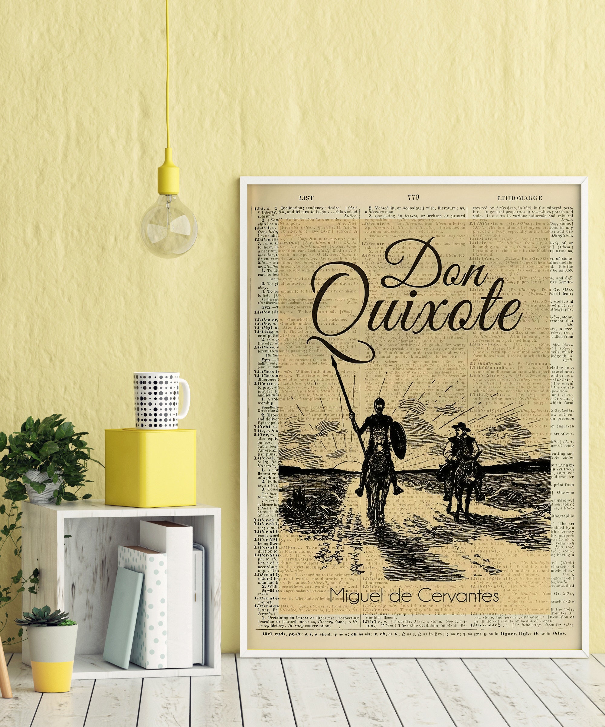 Book Cover of Don Quixote by Cervantes, Literary Poster, Classroom Wall ...