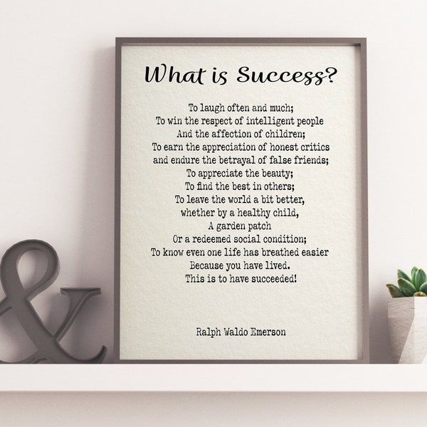What is Success Emerson Poem - Etsy
