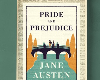 Pride and Prejudice Poster: Vintage Book Cover Art Print - Etsy