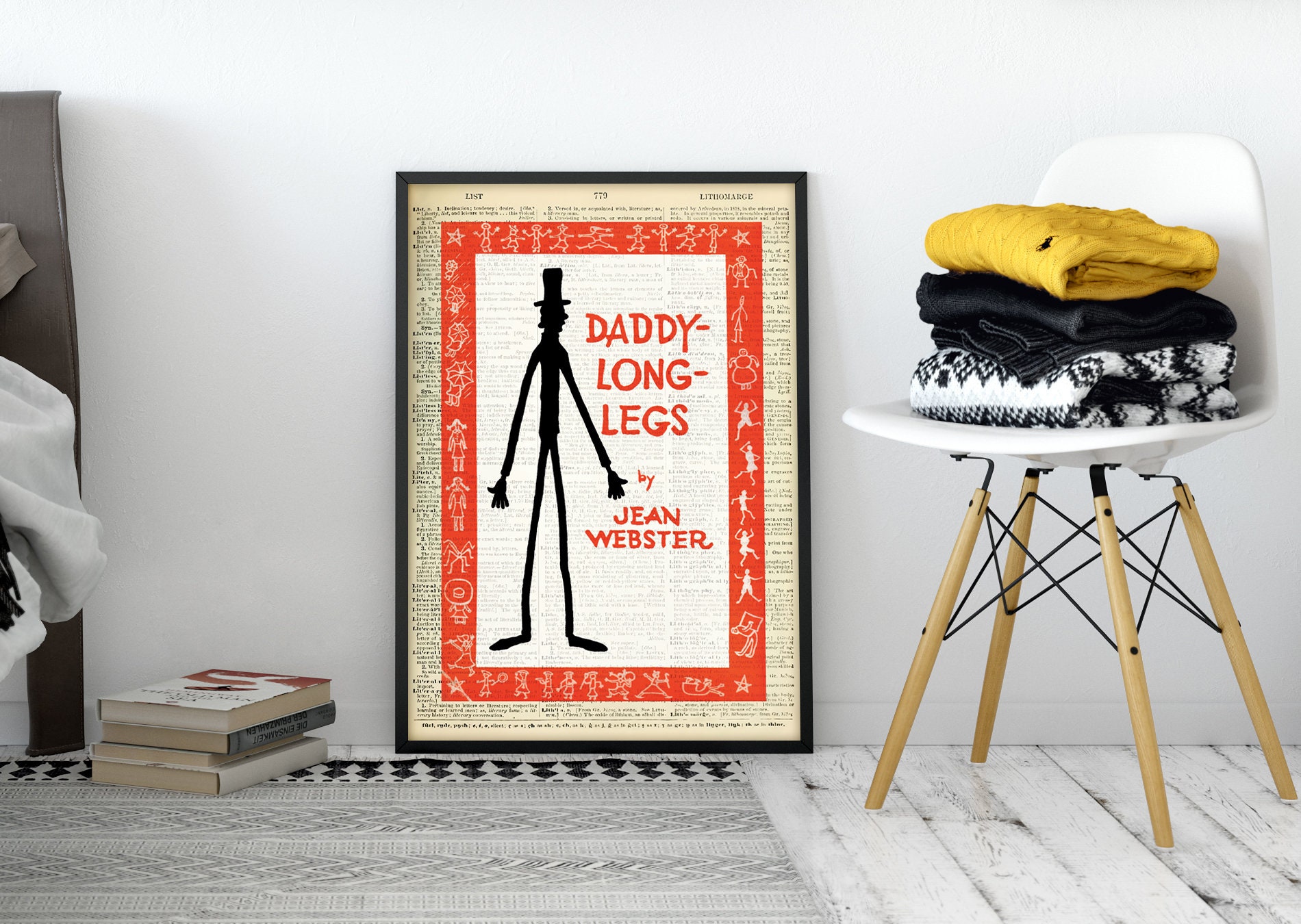 Daddy Long Legs by Jean Webster, Printable Book Cover, Literary Art ...
