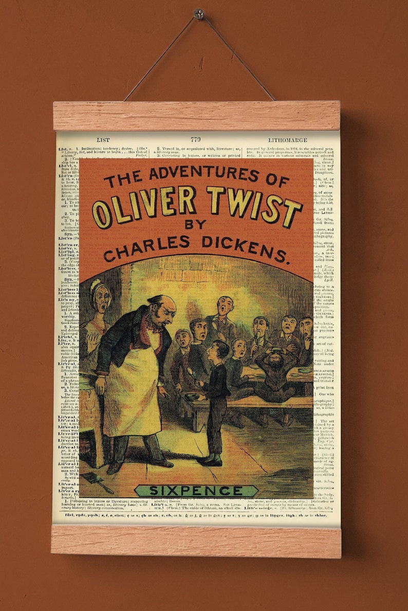 Printable Book Cover Oliver Twist by Charles Dickens, Literary Poster ...