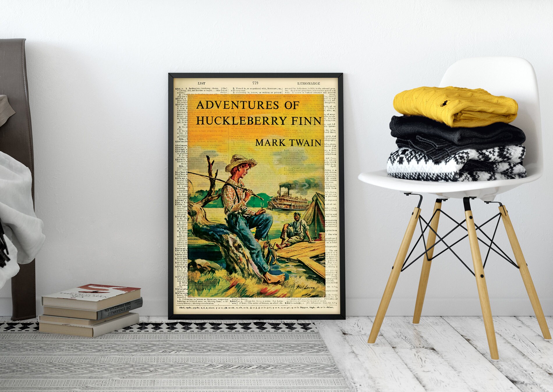 Adventures of Huckleberry Finn by Mark Twain, Printable Book Cover ...