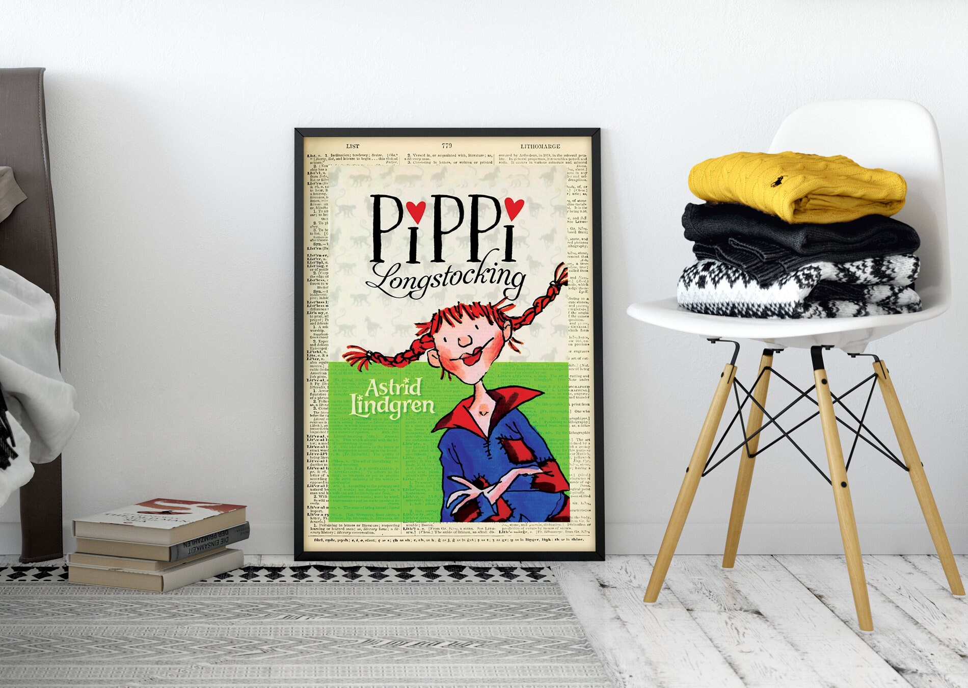 Pippi Longstocking by Astrid Lindgren, Printable Book Cover, Literary ...