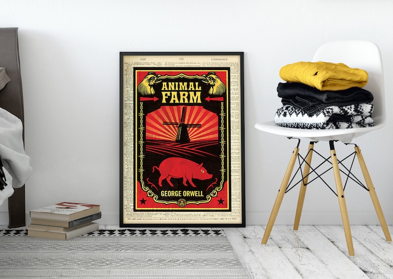 Animal Farm Printable Book Cover, George Orwell, Literary Poster ...