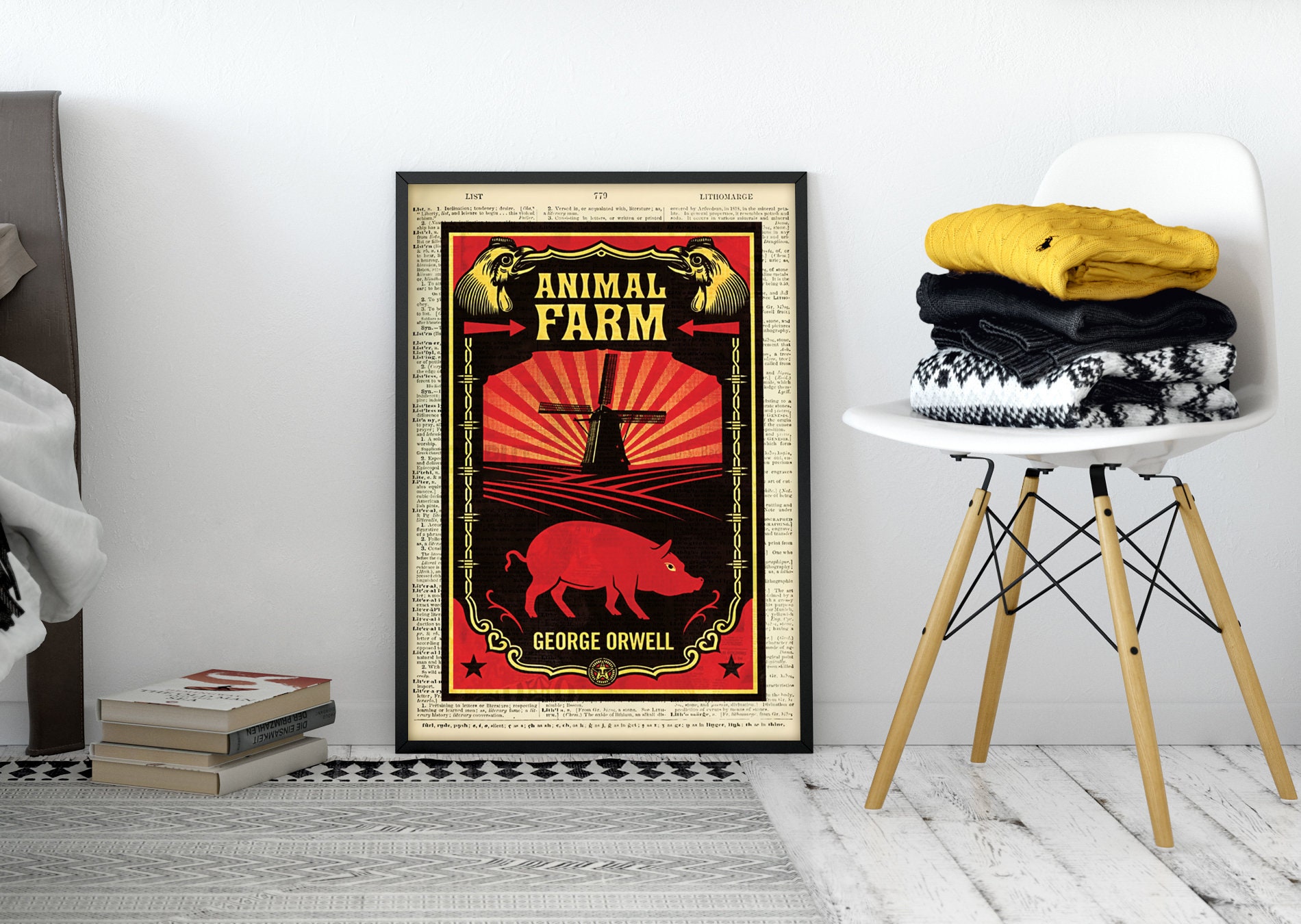 Animal Farm Printable Book Cover, George Orwell, Literary Poster ...