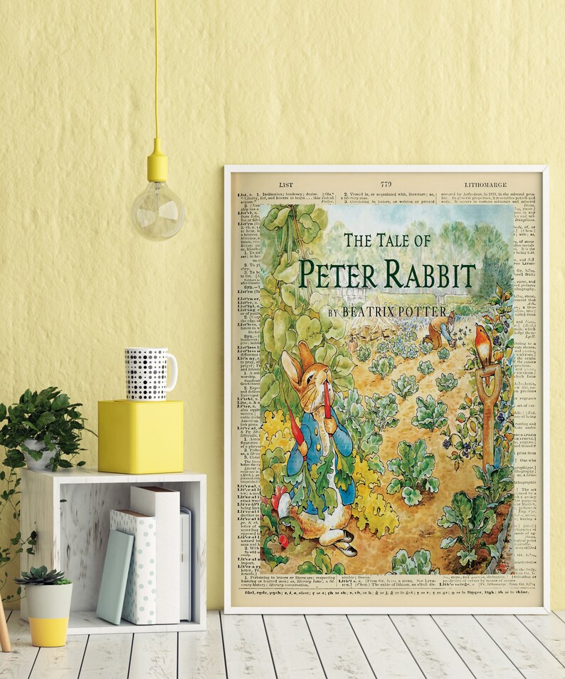 Peter Rabbit by Beatrix Potter, Printable Book Cover, Literary Poster ...