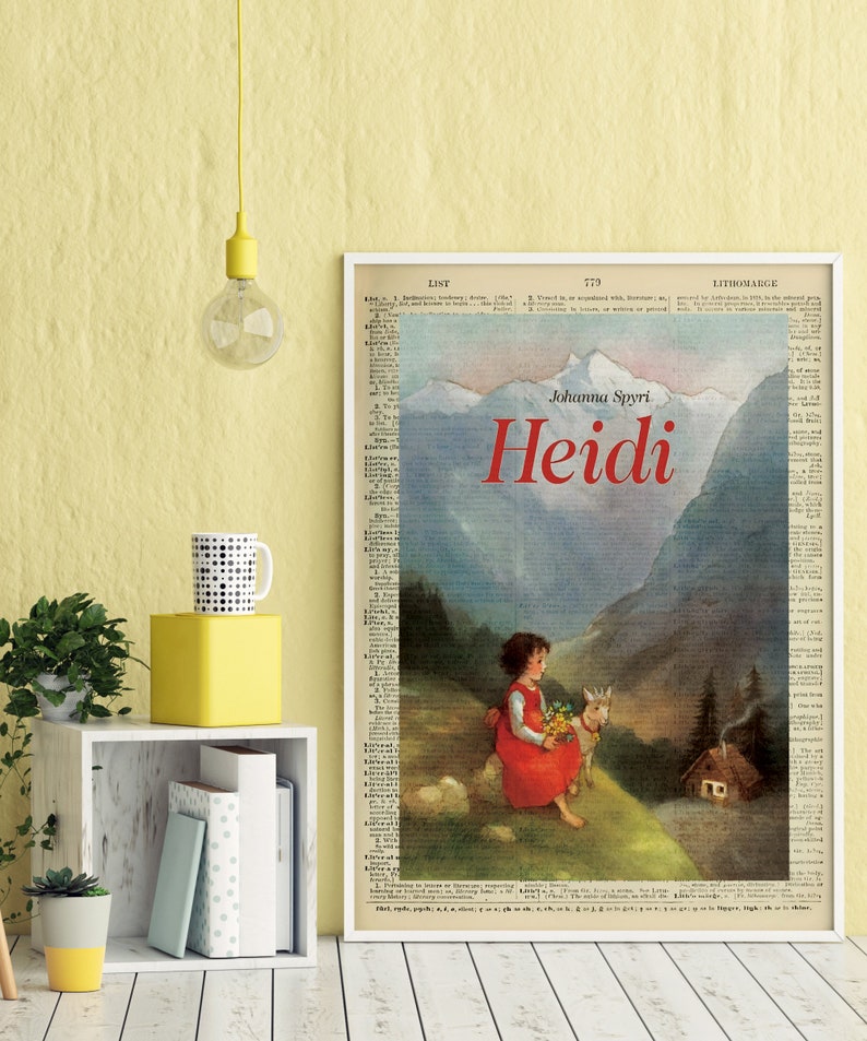 Printable Book Cover of Heidi, Johanna Spyri, Literary Poster ...