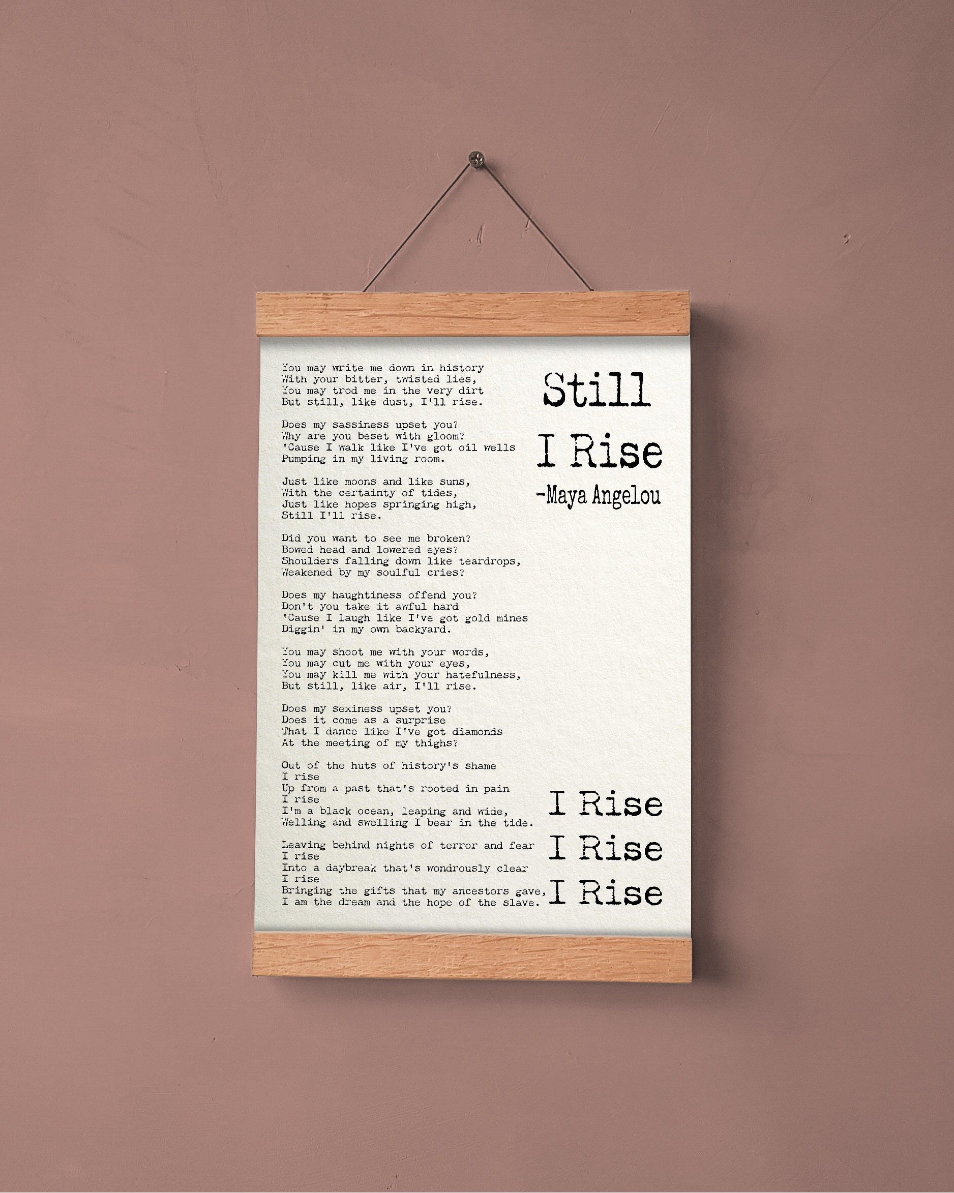 Still I Rise by Maya Angelou, Printable Poetry, Poetry Wall Art ...