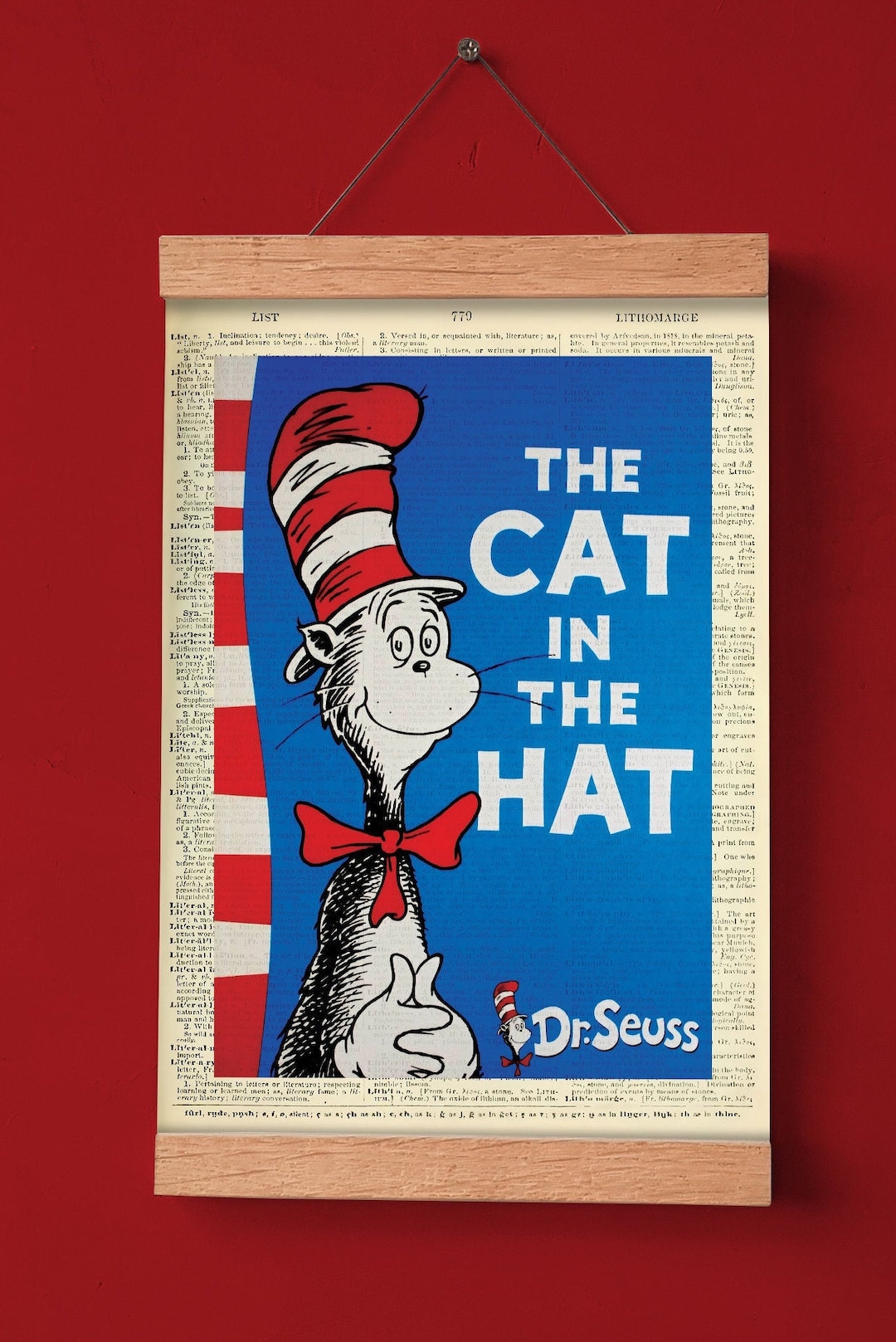 The Cat in the Hat by Dr.seuss, Printable Book Cover, Literary Poster ...
