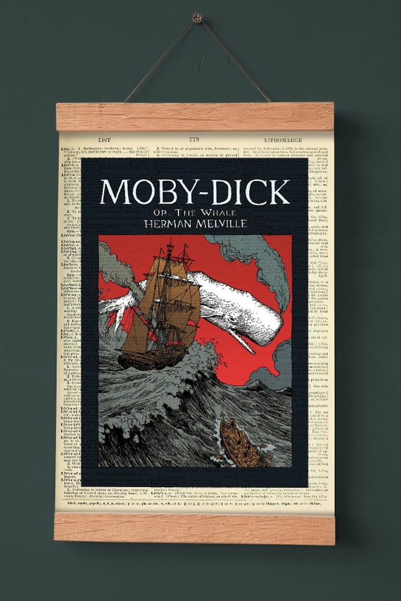 Printable Book Cover of Moby Dick by Herman Melville Literary | Etsy