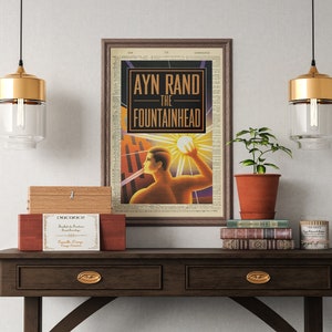 Fountainhead Printable Book Cover, Ayn Rand Print, Literary Poster ...