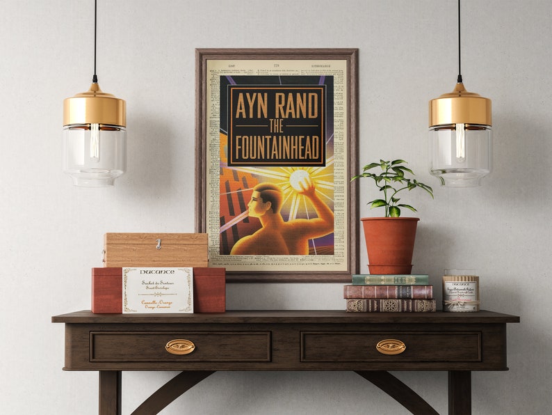 Fountainhead Printable Book Cover, Ayn Rand Print, Literary Poster ...