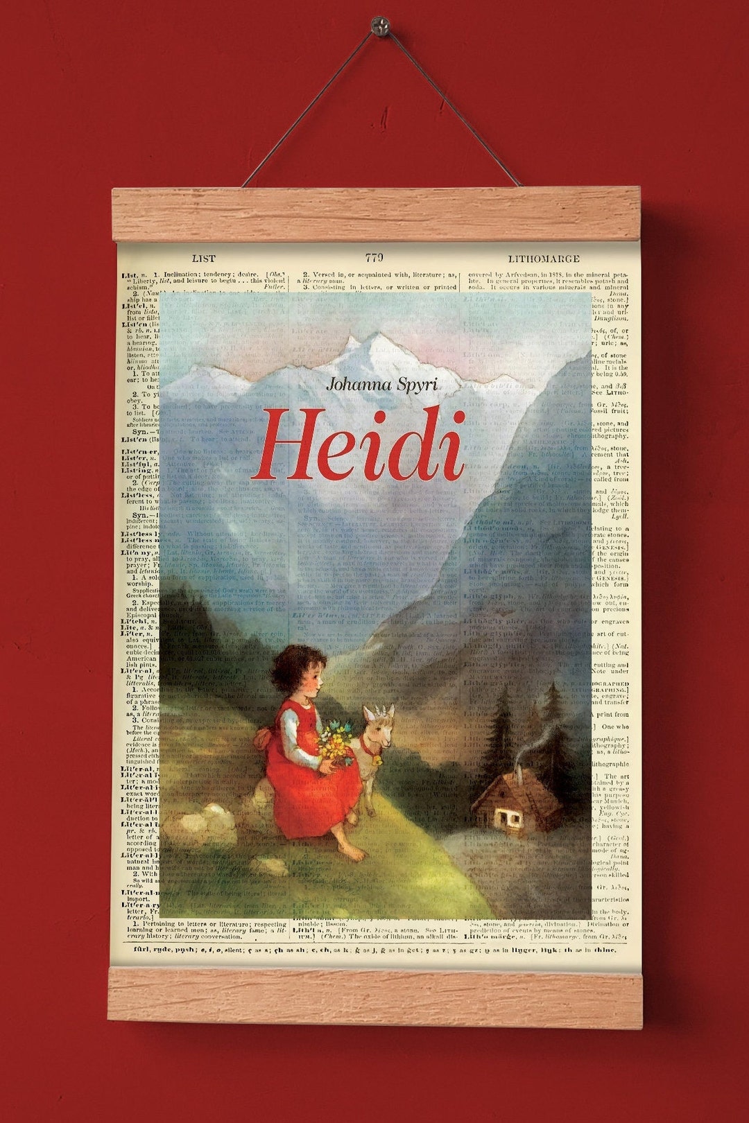 Printable Book Cover of Heidi, Johanna Spyri, Literary Poster ...