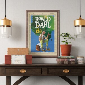 Printable Big Friendly Giant by Roald Dahl, Book Cover Poster, Literary ...