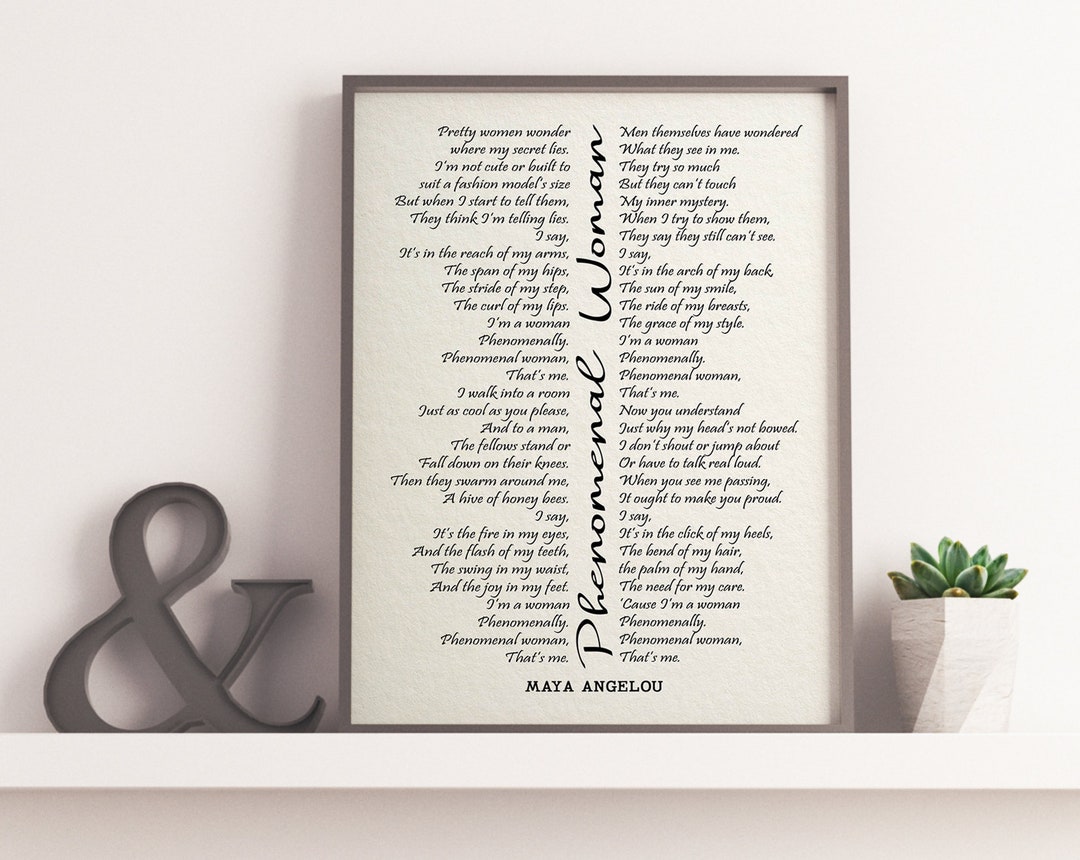 Phenomenal Woman by Maya Angelou, Printable Poetry, Poetry Wall Art ...