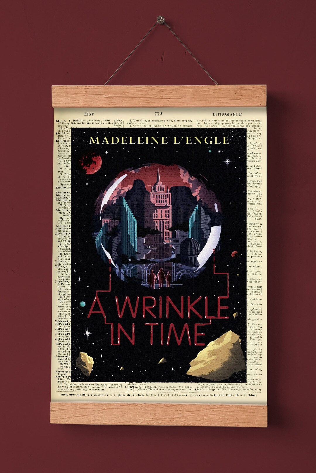 A Wrinkle in Time by Madeleine L'engle, Printable Book Cover, Literary ...