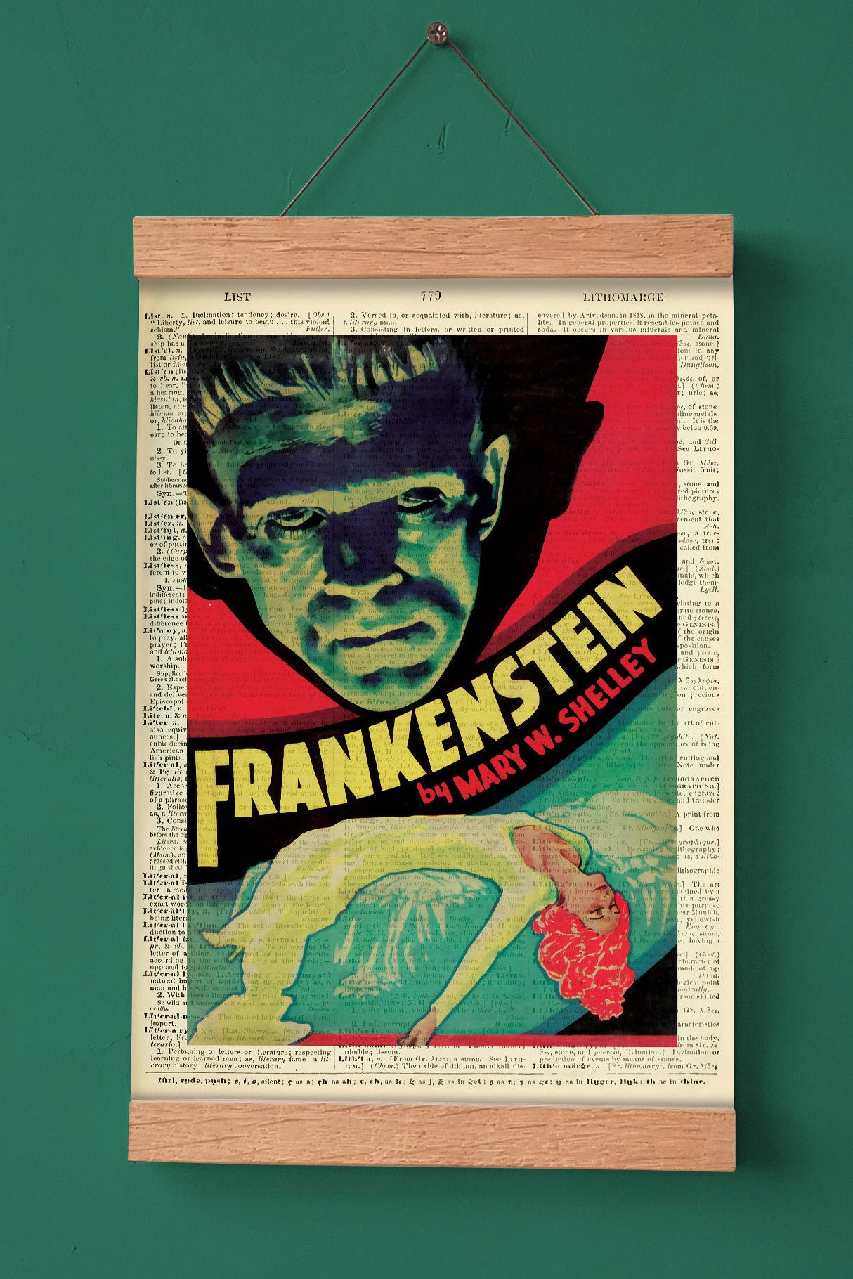 Frankenstein Printable Book Cover, Mary Shelley Print, Literary Poster ...