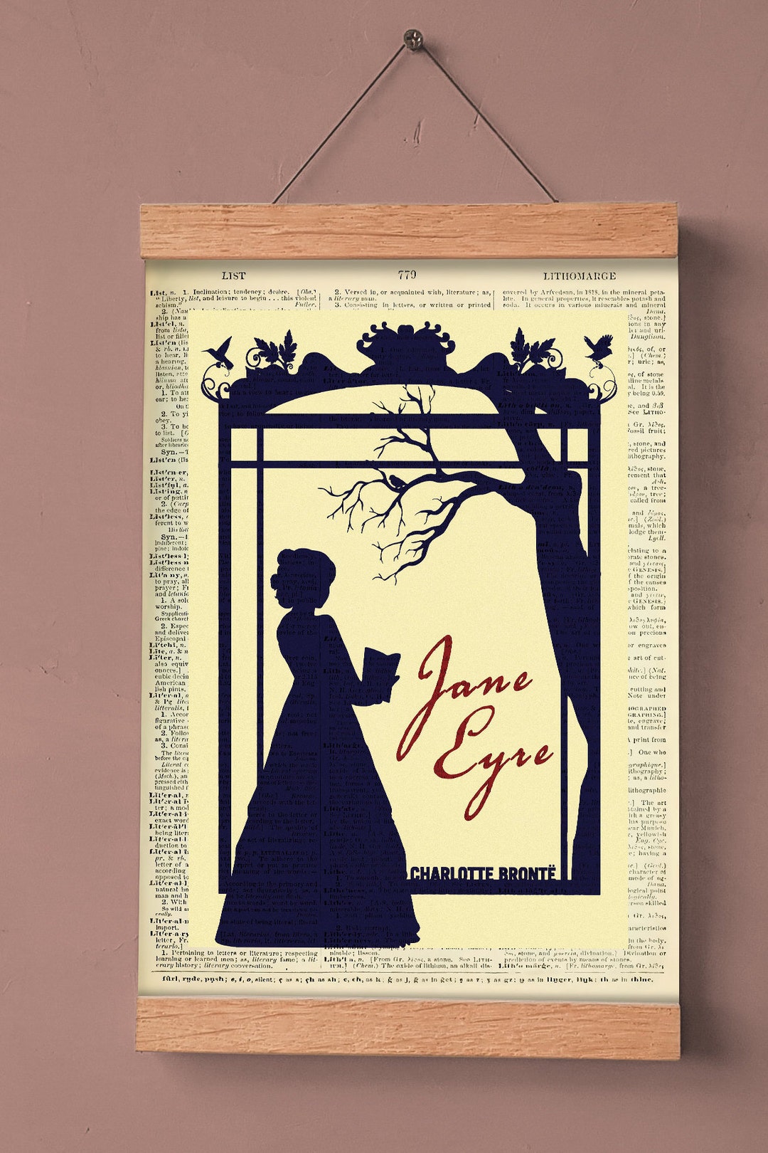 Jane Eyre Print, Charlotte Bronte Poster, Printablebook Cover, Literary ...
