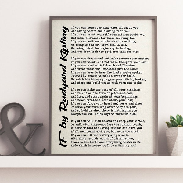 Kipling If Poster - Etsy