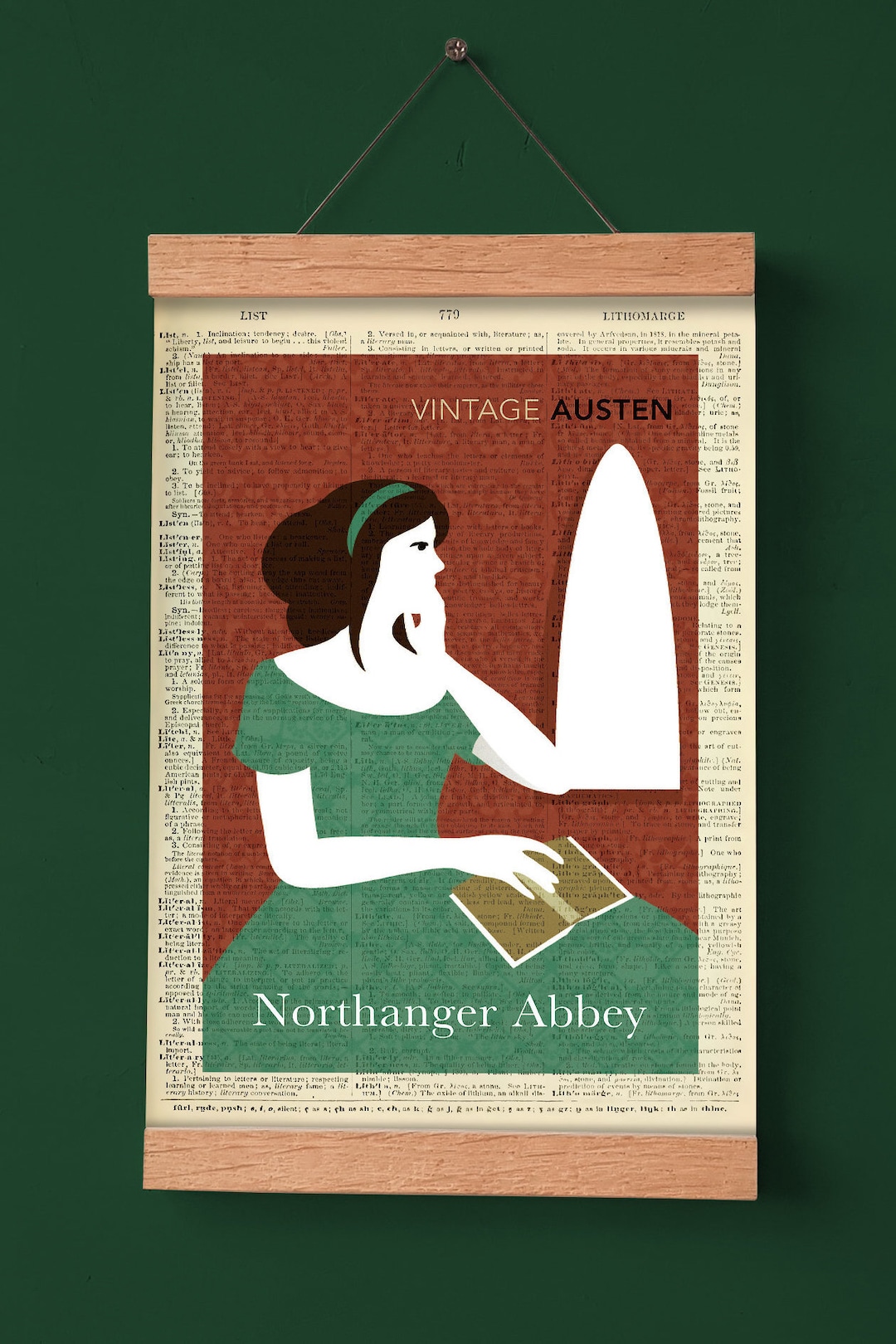 Book Cover of Northanger Abbey by Jane Austen, Literary Wall Art ...