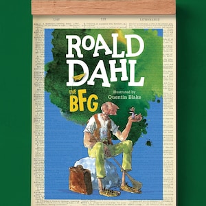 Printable Big Friendly Giant by Roald Dahl, Book Cover Poster, Literary ...