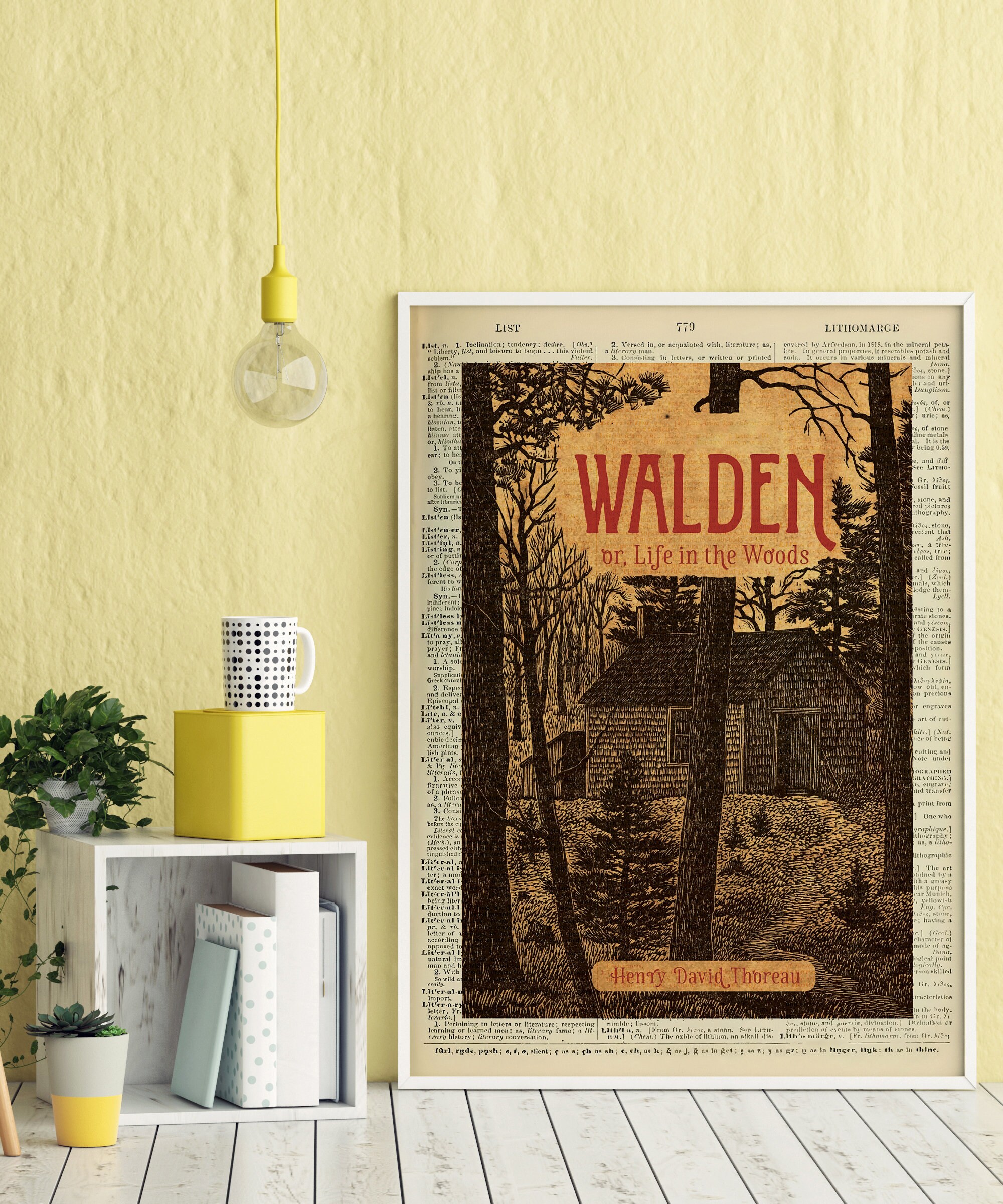 Printable Book Cover of Walden by Henry David Thoreau, Literary Poster ...