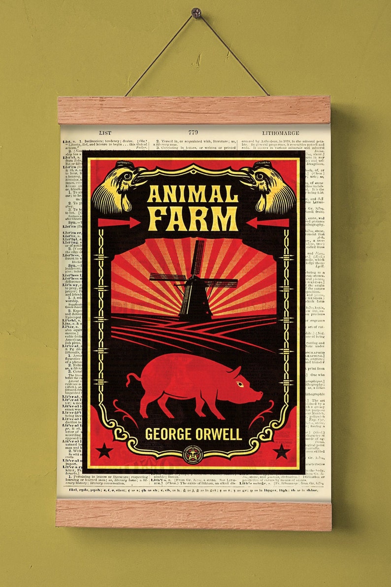 Animal Farm Printable Book Cover, George Orwell, Literary Poster ...