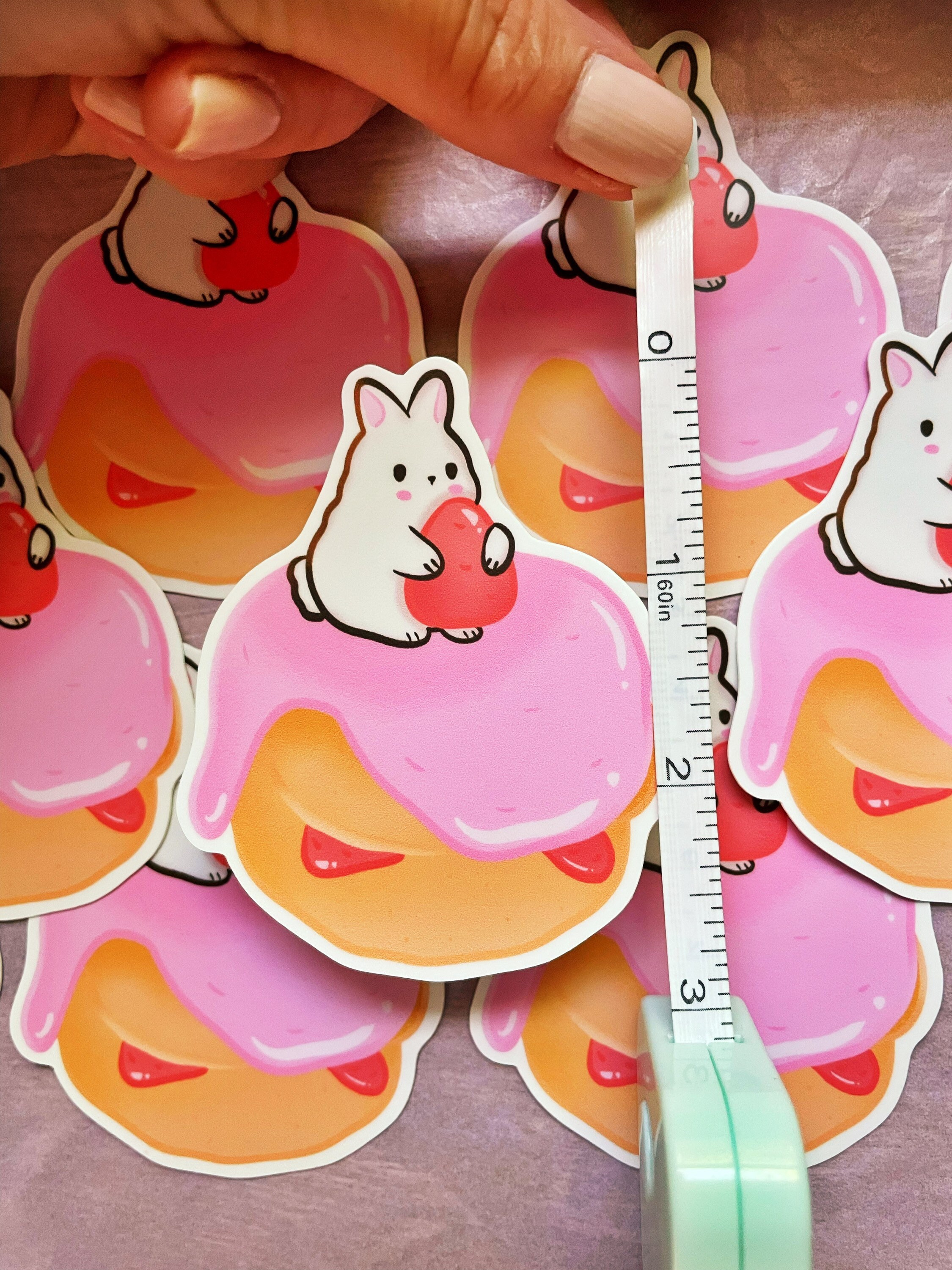 Strawberry Bun Bun Bunny Rabbit Cake Sticker Kawaii Pink - Etsy